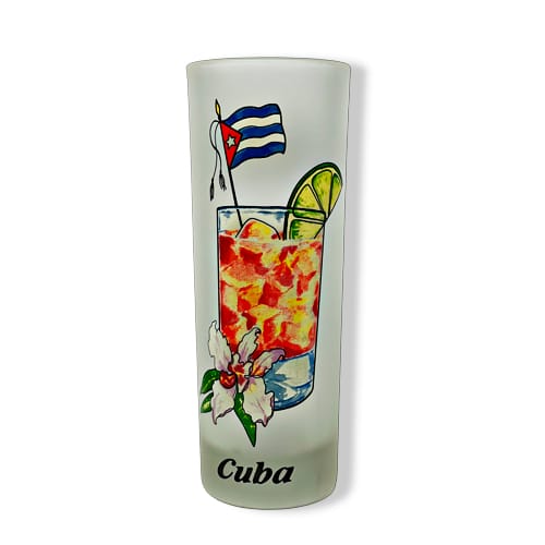Cuba Libre Frosted Glass with Recipe on Back - Sentir Cubano