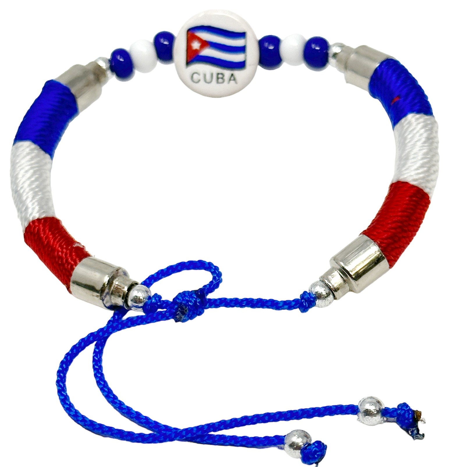 Adjustable String Bracelet with Cuban Flag - Sentir Cubano